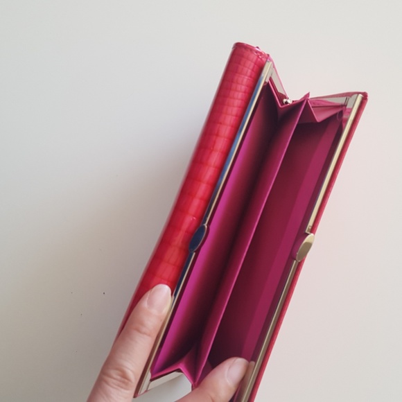 Bags | Beautiful Dark Pink Genuine Leather Wallet | Poshmark